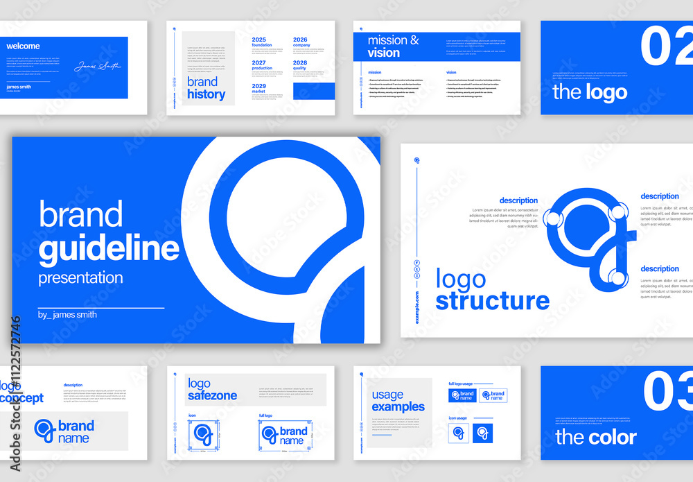 Brand Guidelines Presentation Layout Stock Template | Adobe Stock