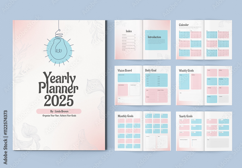 Yearly Planner Template Layout Stock Template | Adobe Stock