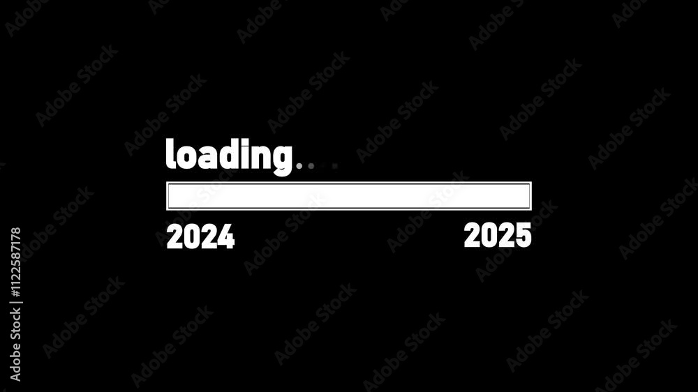 Loading bar animation 2024 to 2025 loading concept. Year change concept ...