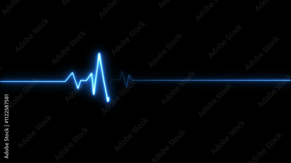 Neon line Electrocardiogram animation. Neon ecg line animation video on ...