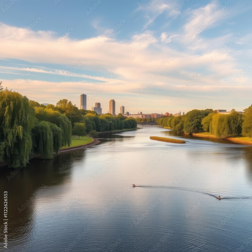 Bute park and taff river in the centre of cardiff wales uk River ...