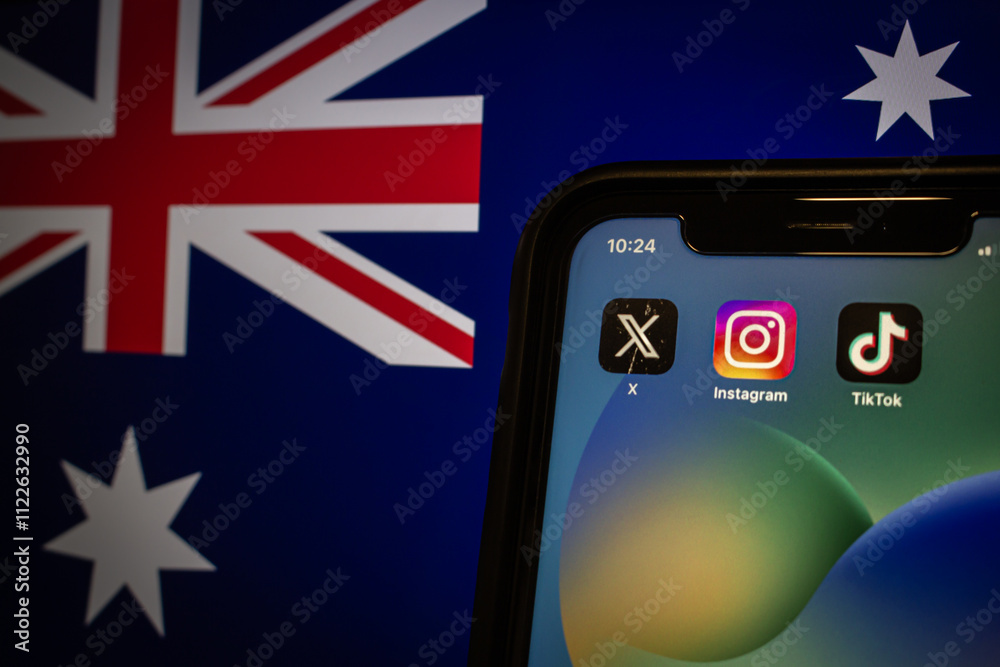 Mexico City, MEXICO - Dec 4 2024 : TIktok, Instagram and TikTok icons ...