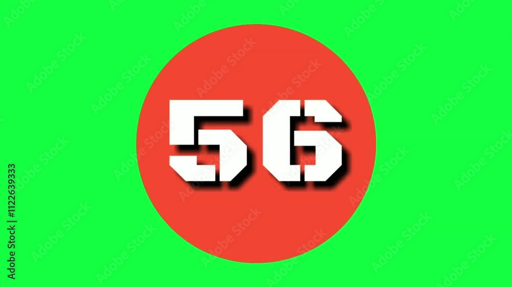 Cartoon countdown animation from 60 to 1 with motion effect on green ...