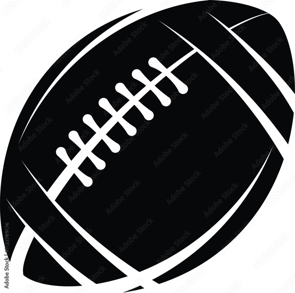 Rugby ball icons. Original sign in a black and white color. Symbol or ...