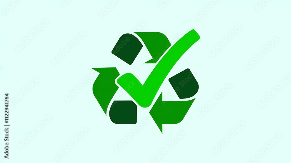 Check Mark in Recycle Symbol - Sustainability and Eco-Friendly Concept ...
