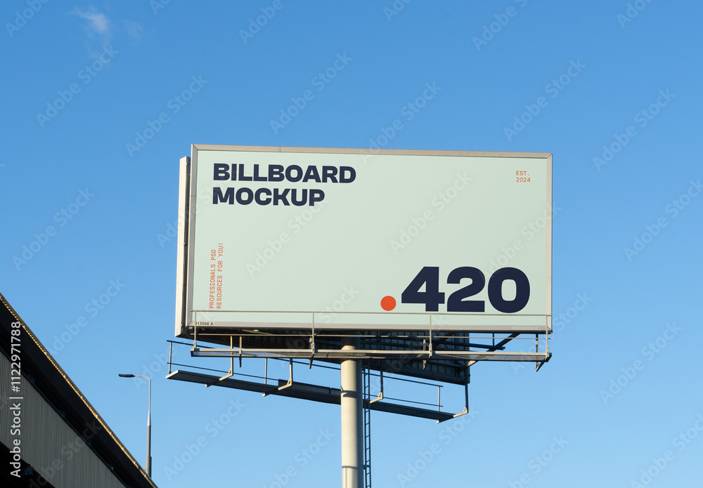 Front View Single Billboard Mockup Stock Template | Adobe Stock