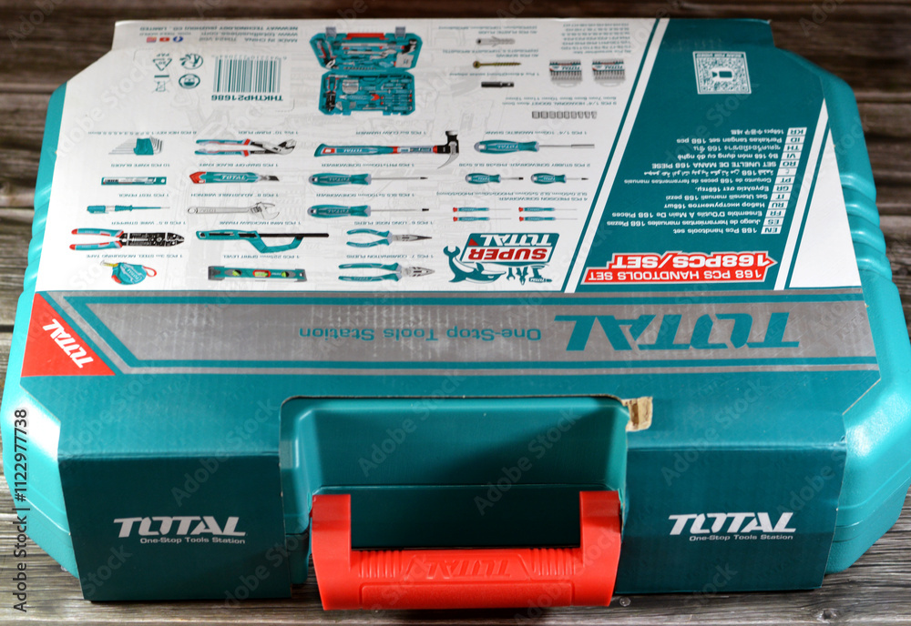 Cairo, Egypt, December 2 2024: Total tools chest, 168 Pcs hand tools ...