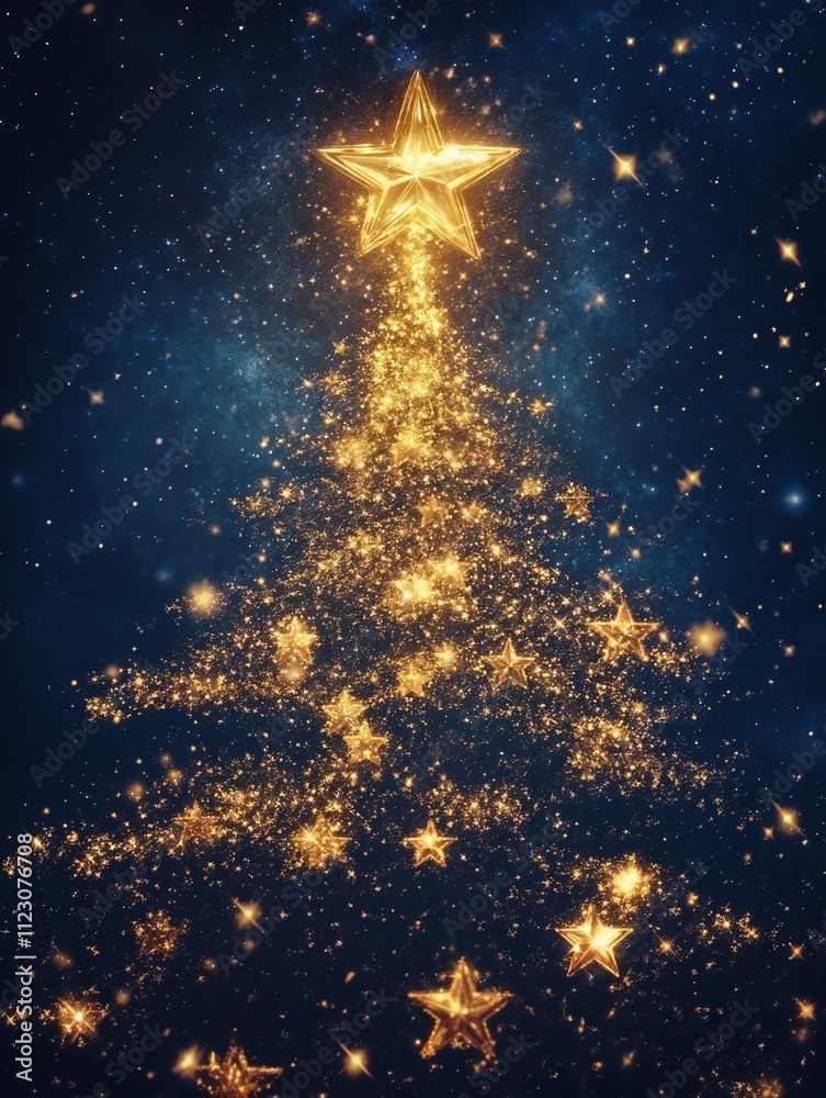Celestial Christmas Tree: A celestial Christmas tree, made of twinkling ...