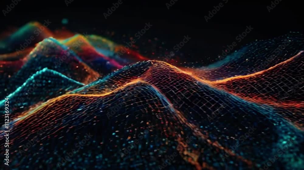 Deep learning concept. Digital technology abstract background ...