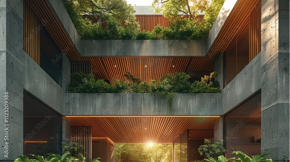 The three-story residential building features an exterior made of ...