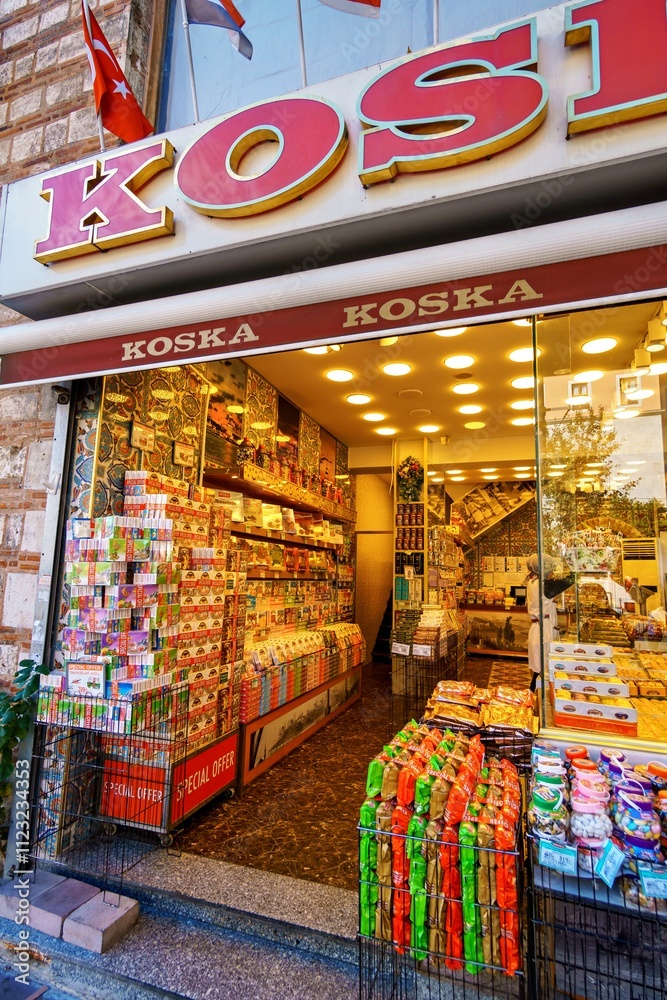 Istanbul, Turkey - October 10, 2024: KOSKA candy store, Turkish delight ...
