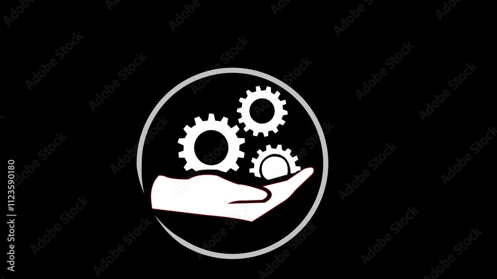 Hand Drawn Animated Configuration Icon in Continuous hand setting icon ...