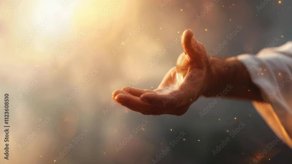 Jesus Christ giving his arm, hand gestures of Jesus dying on the cross ...