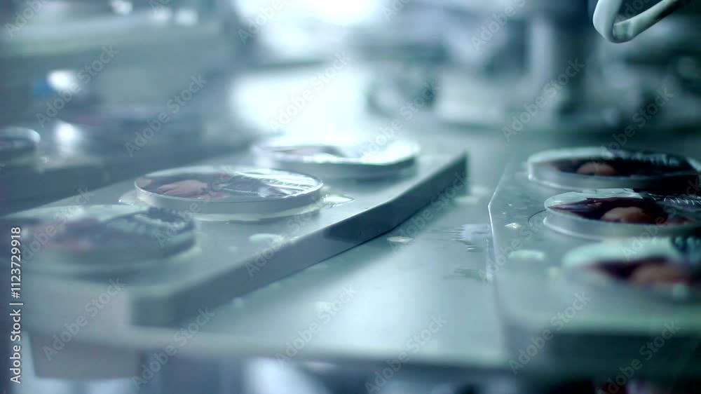 Automated Food Packaging Line in Dairy Factory, Using Modern Plastic ...