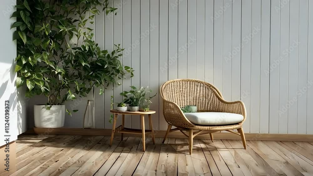 wall garden chair facades exterior render floor courtyard terrace patio ...