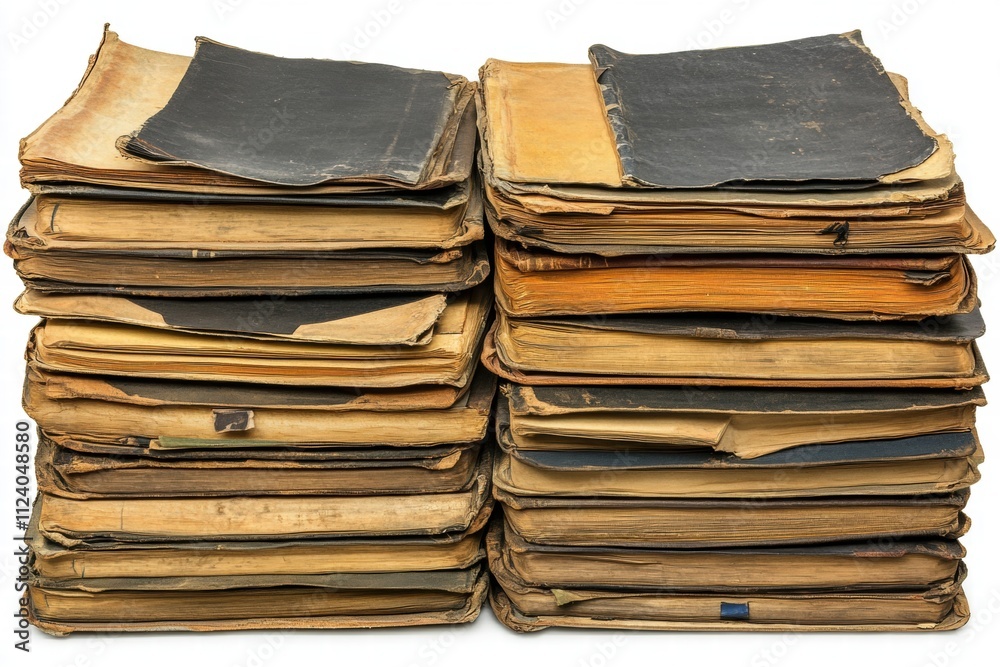 Vintage stacks of historical books archive room photography indoor ...