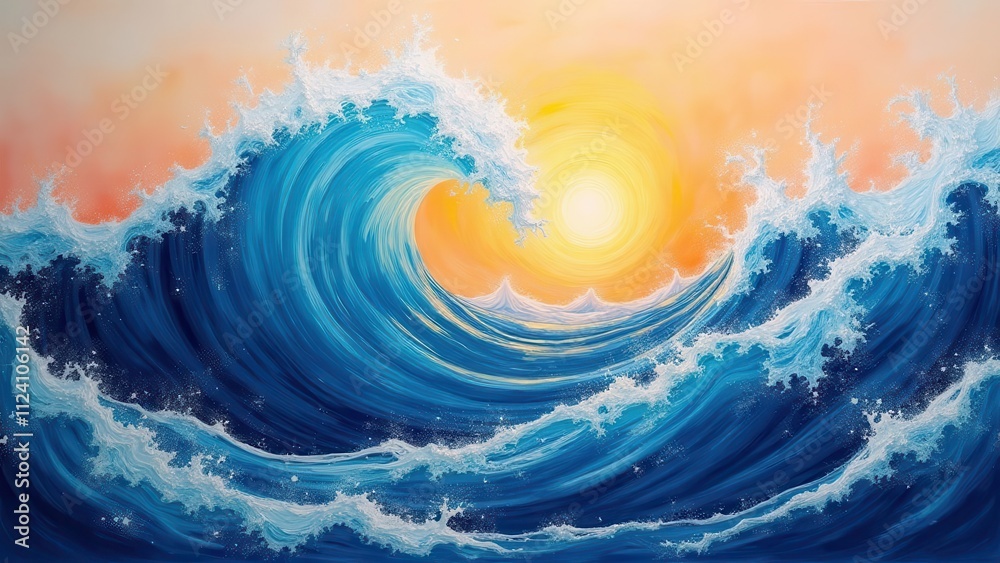 Surging wave motions. Dynamic waves intersecting in a pattern of motion ...