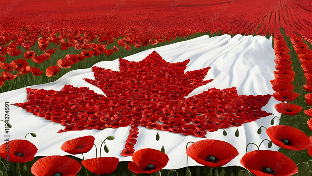 Canadian Remembrance Day or Anzac Day symbol, lest we forget, realistic ...