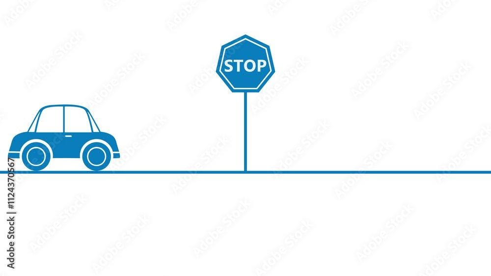 Traffic signal stop sign animation. Stop road sign simple design ...