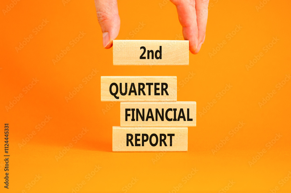 2nd quarter financial report symbol. Concept words 2nd quarter ...
