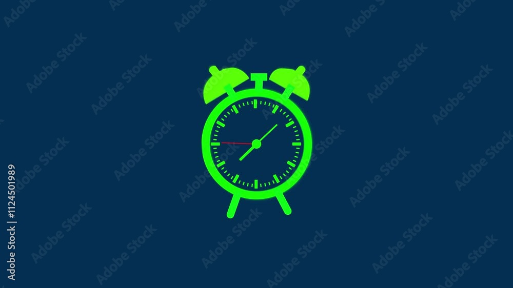 Animation of Clock Icon for time display Black White background ...