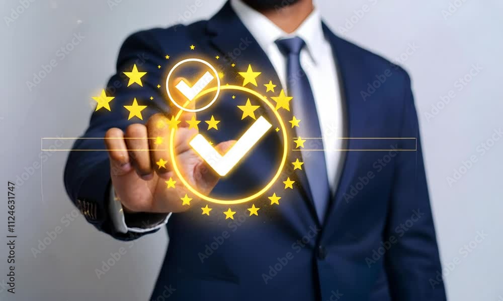 Customer Satisfaction Feedback Survey Concept. Customer hand showing ...