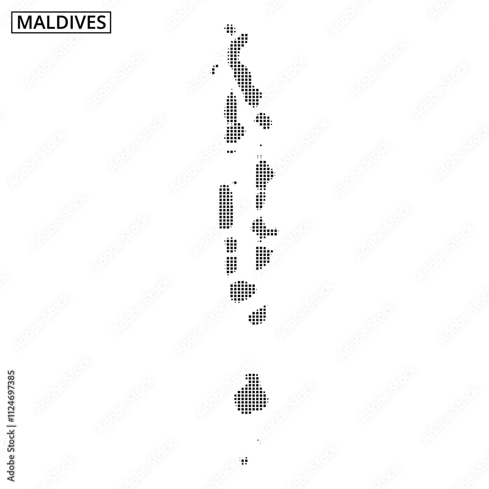 Maldives illustrated map showcasing unique island formations and ...
