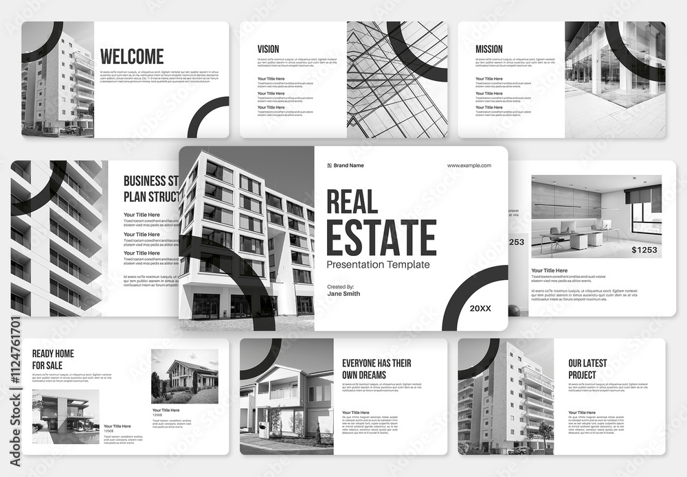 Real Estate Presentation Template Stock Template | Adobe Stock