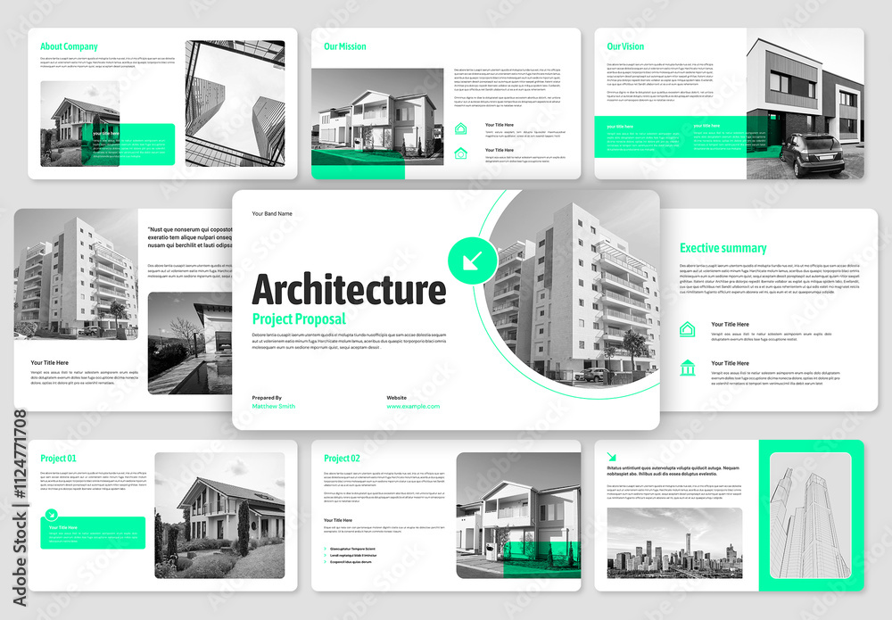 Architecture Project Proposal Presentation Layout Stock Template ...