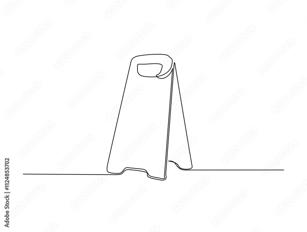 Poster Continuous one line drawing of Wet floor caution sign – Wall Art ...