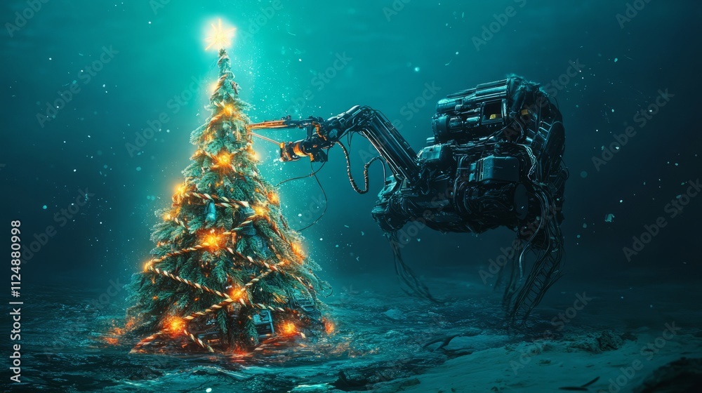 Robots using underwater tools to free a spa Robots using mechanical ...