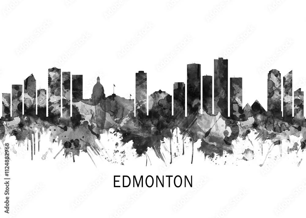 Edmonton Canada Skyline BW, cityscape buildings city skyline ...
