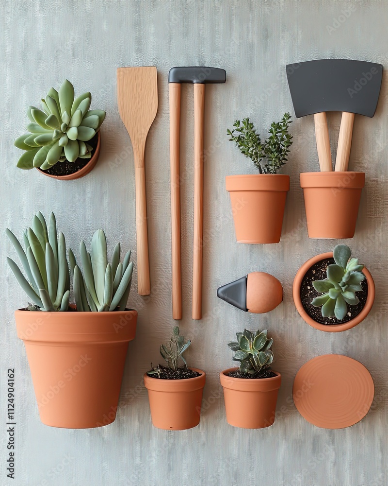 Minimalist plant care setup terracotta pots Minimalist terracotta plant ...