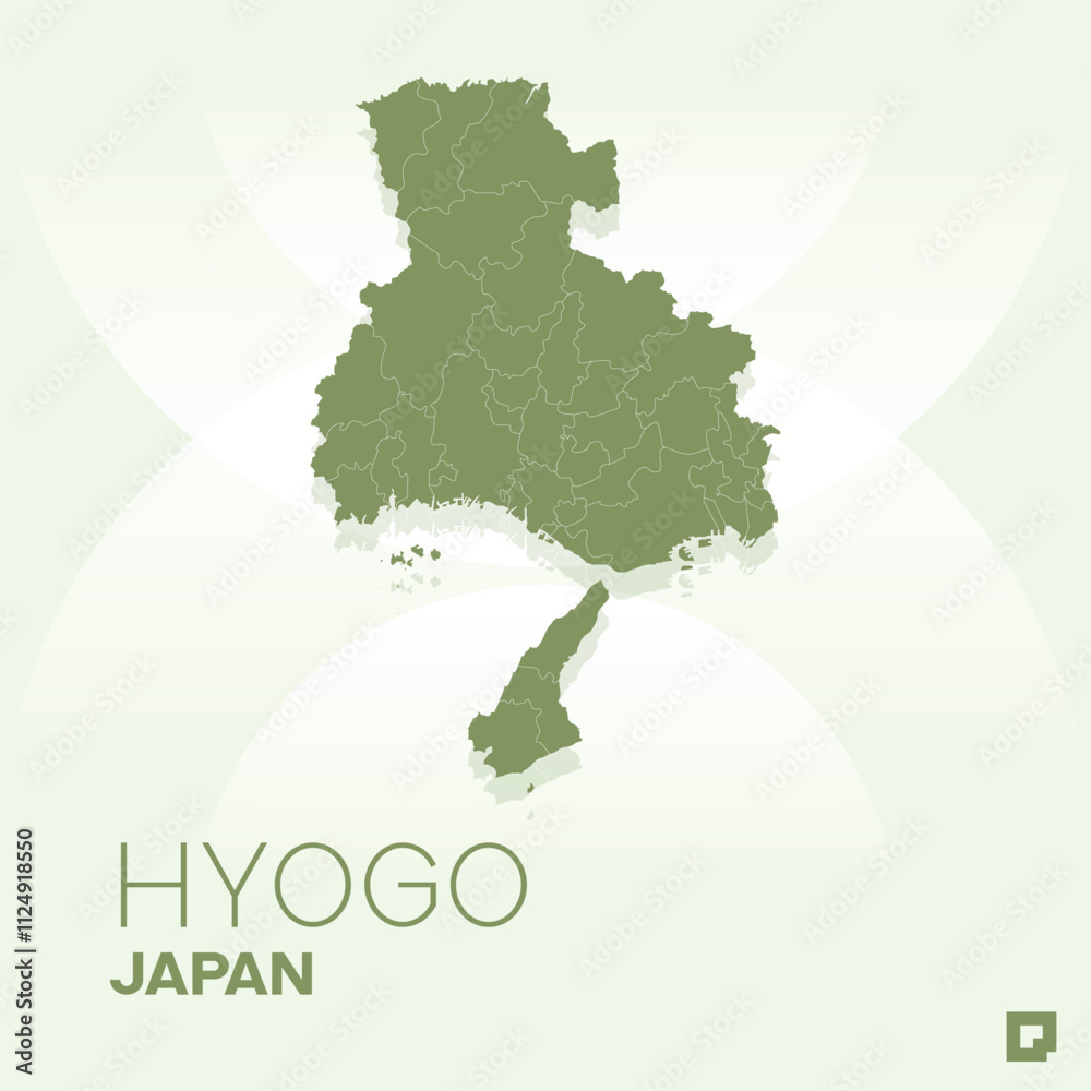 Hyogo vector map, Vector map of Hyogo, editable eps, AI files, Vector ...