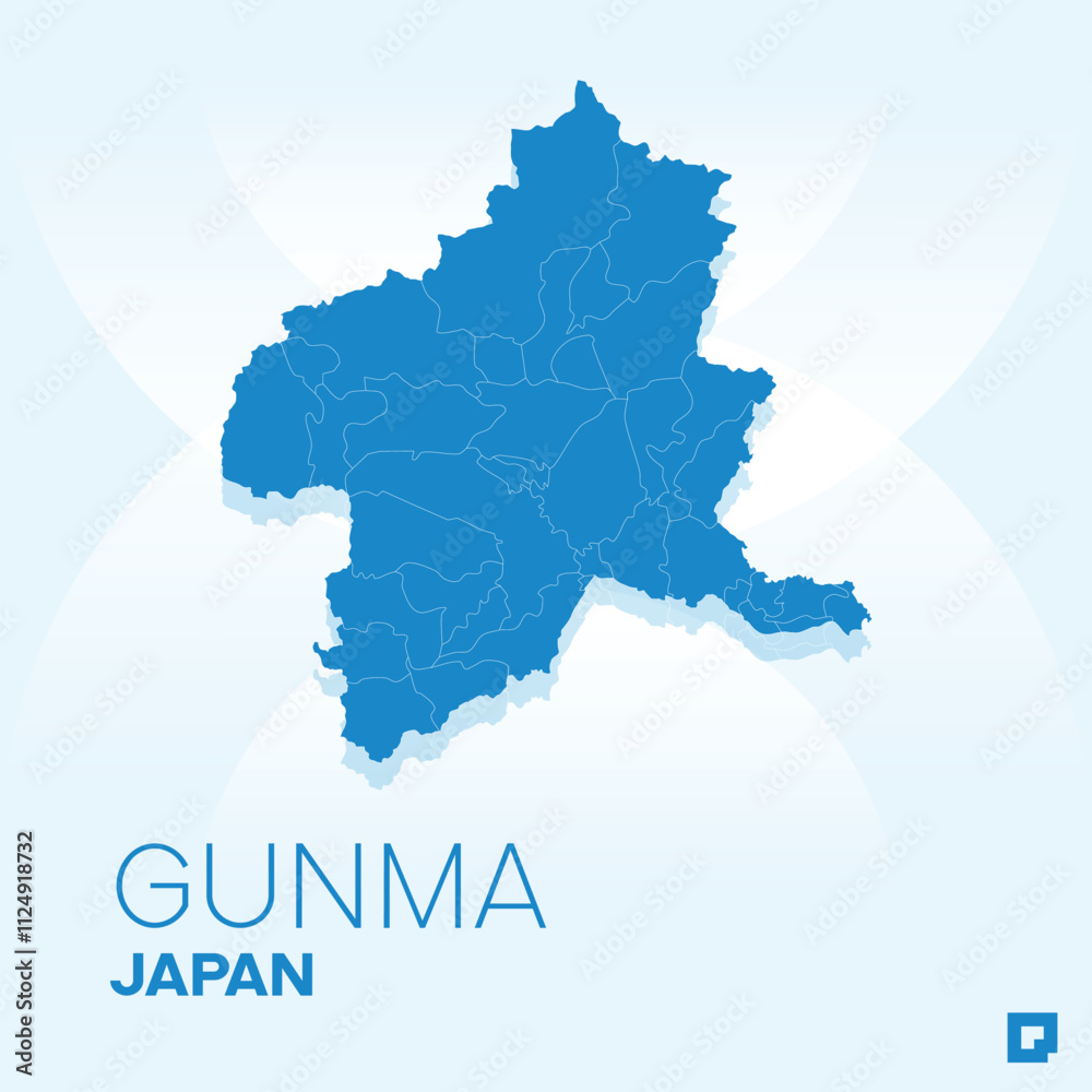 Gunma vector map, Vector map of Gunma, editable eps, AI files, Vector ...