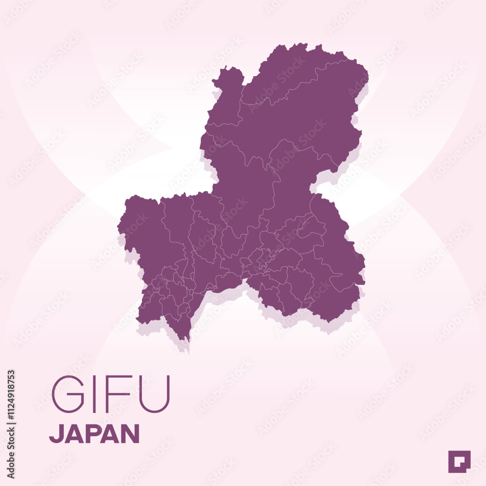 Gifu vector map, Vector map of Gifu, editable eps, AI files, Vector ...