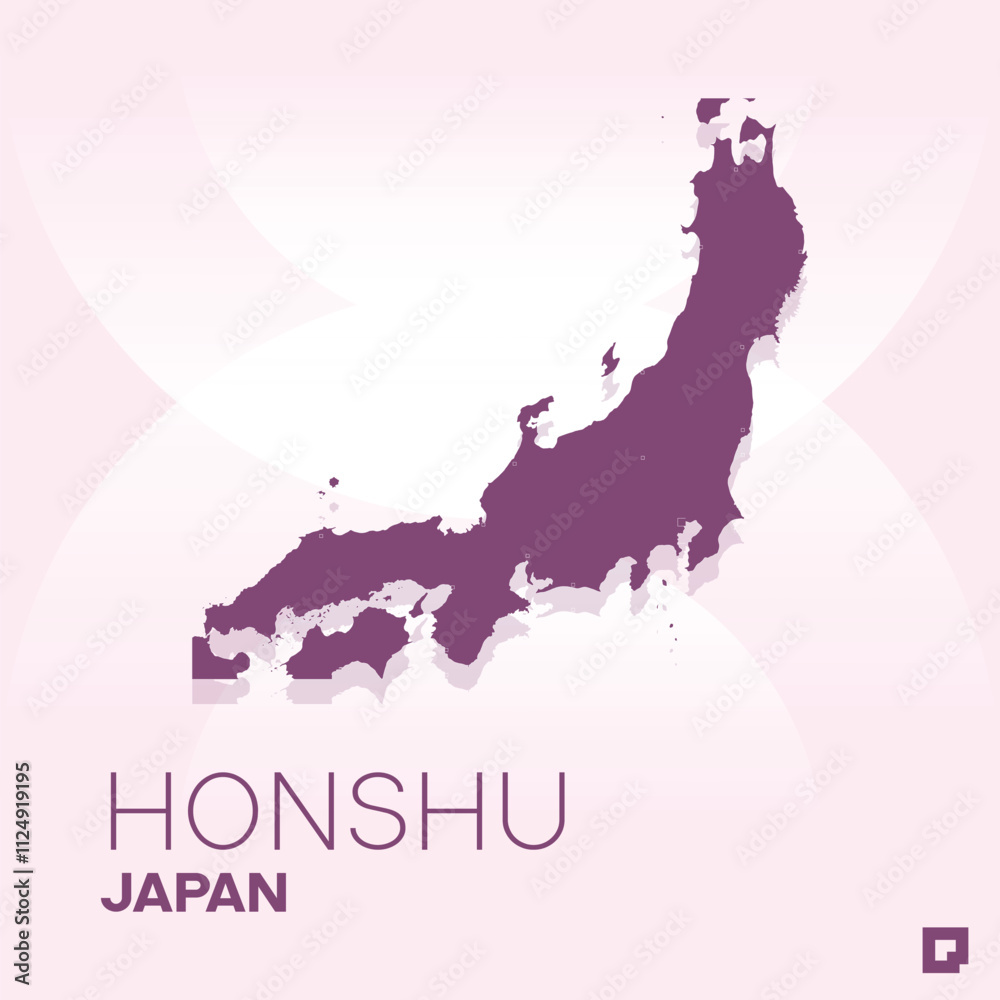 Honshu Vector Map Vector Map Of Honshu Editable Eps Ai Files Vector Illustration Of Honshu