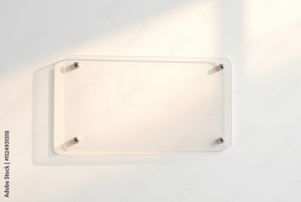 Blank Transparent Glass Interior Office Corporate Signage Plate Mock Up ...