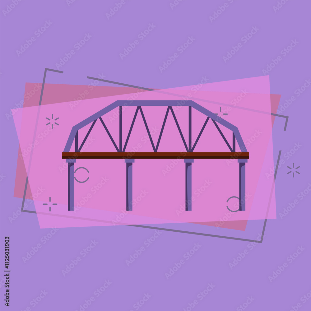 Railroad bridge vector illustration. Overpass, city, landmark. Bridges ...