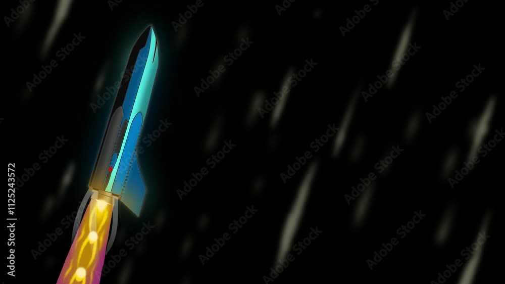 2D Space Background Animation, Spaceship on Starry Galaxy with High ...