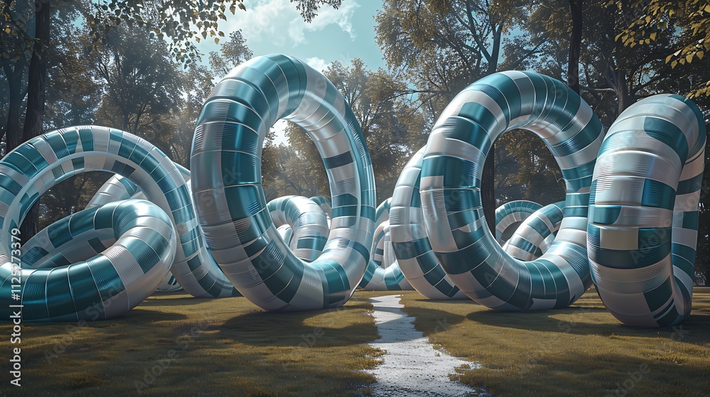 "Surreal Giant Inflatable Structures Intertwining in a Dreamlike ...