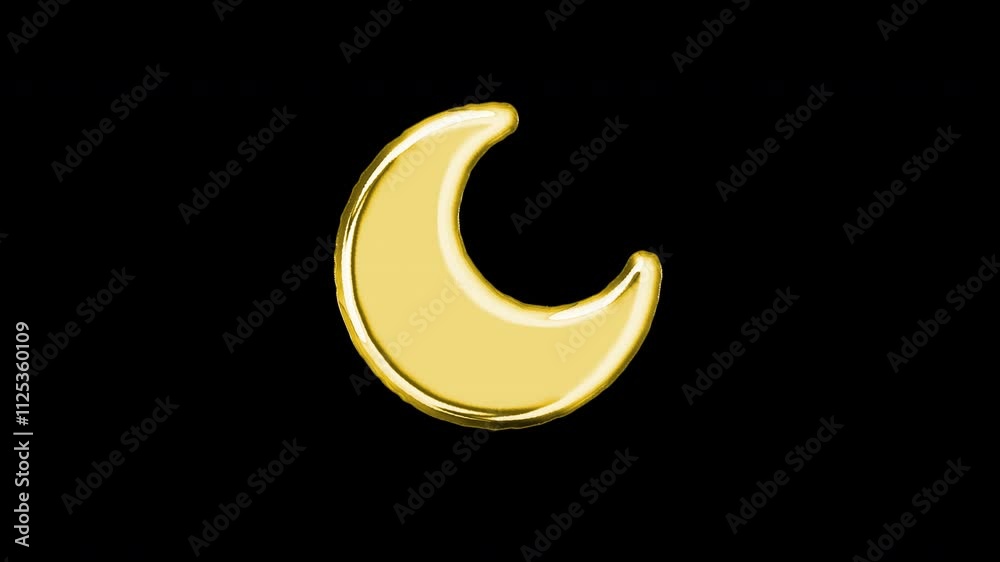 Moon balloon floating motion graphic with alpha channel. Yellow balloon ...