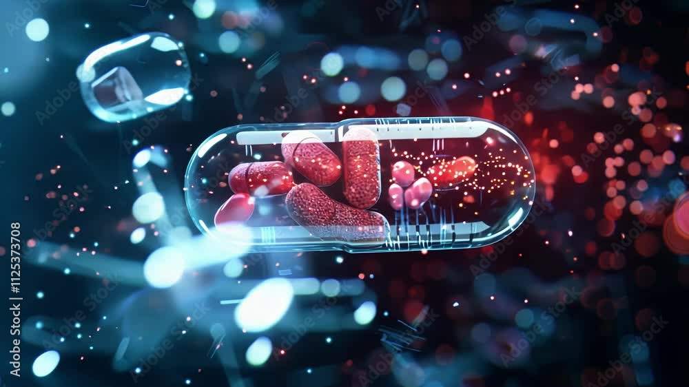An intelligent pill capsule equipped with 6G capabilities tracking its ...