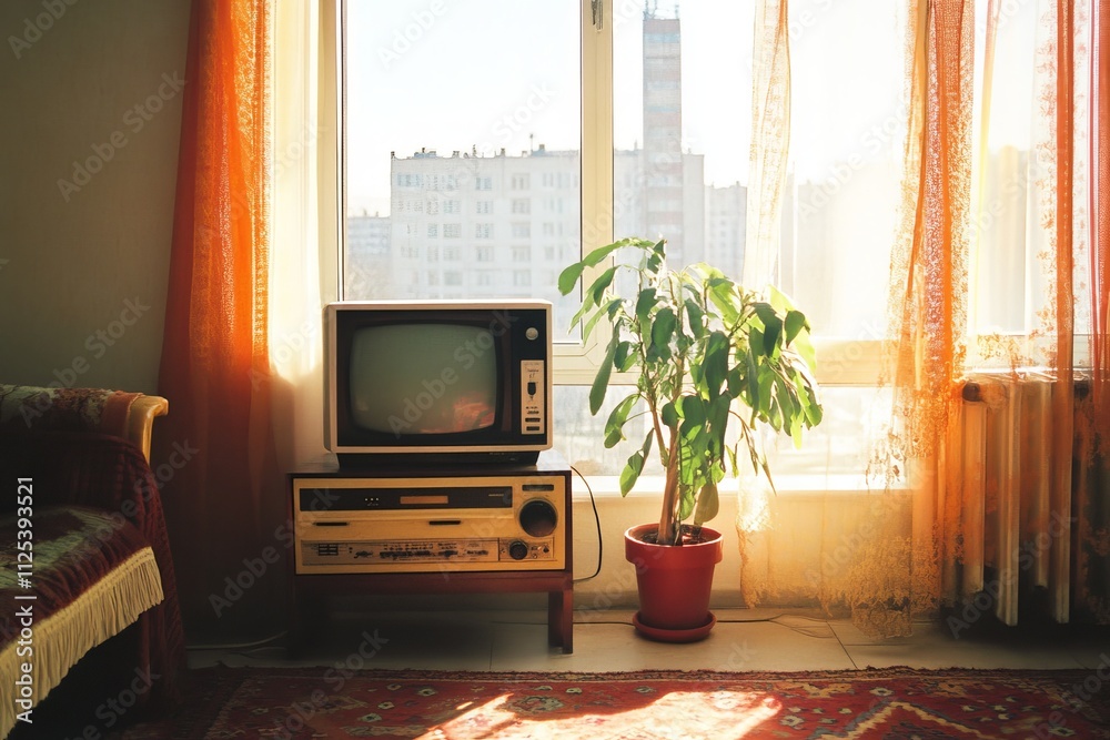 An emblematic living room scene from the 1980s, complete with a hefty ...