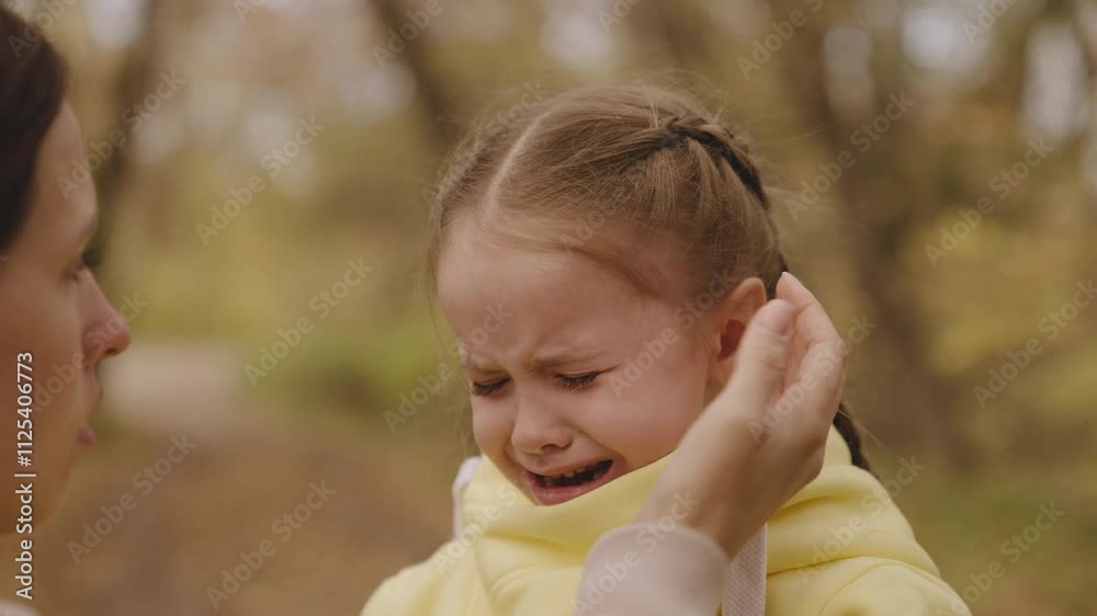 child crying. close-up face. tears eyes little kid girl. unhappy upset ...