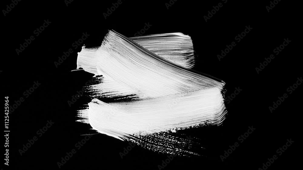 White Paint Brush Stroke Forming a Zig Zag Shape on Black Background ...