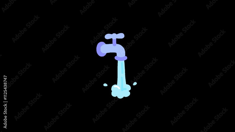 2d Water tap droping water Cartoon animation, flow tap and falling ...