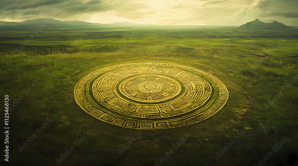 Ancient mayan circle mysterious crop circle eerie landscape strange ...