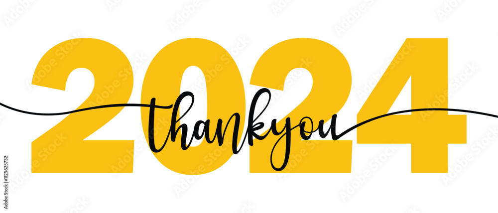 Poster Thankyou 2024 Typography, Thank You 2024 Welcome 2025 – Wall Art ...