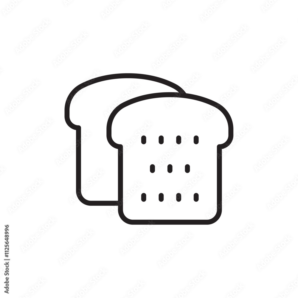 Poster White bread icon Black and white logo – Wall Art | UkPosters